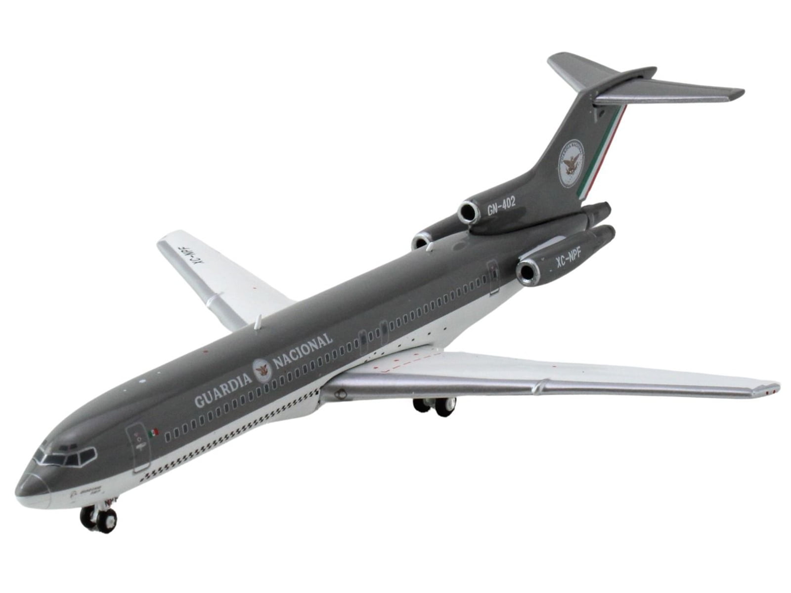 Diecast Boeing 727-200 Commercial Aircraft "Guardia Nacional - Mexico National Guard" (XC-NPF/GN ...