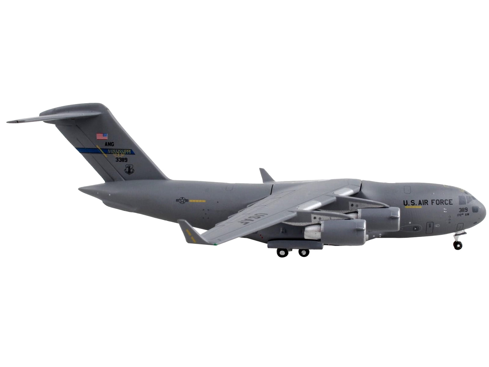 Diecast C-17A Globemaster III Transport Aircraft "172nd AW 183rd AS ...