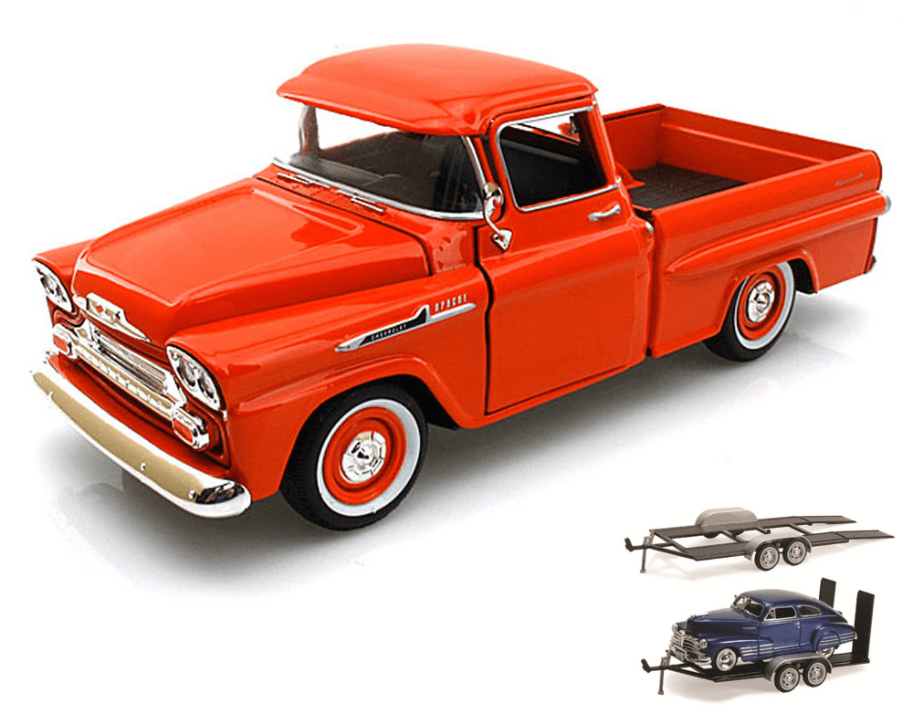 Diecast Car & Trailer Package - 1958 Chevy Apache Fleetside Pickup ...