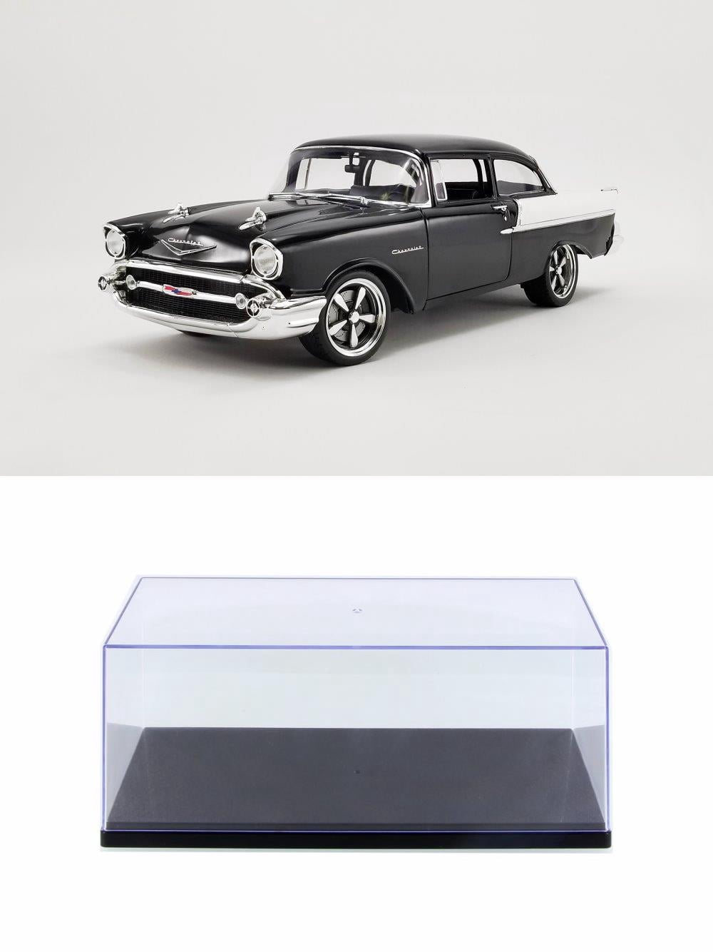 Diecast Car w/Display Case - 1957 Chevy 150 Restomod Hourglass, Black ...