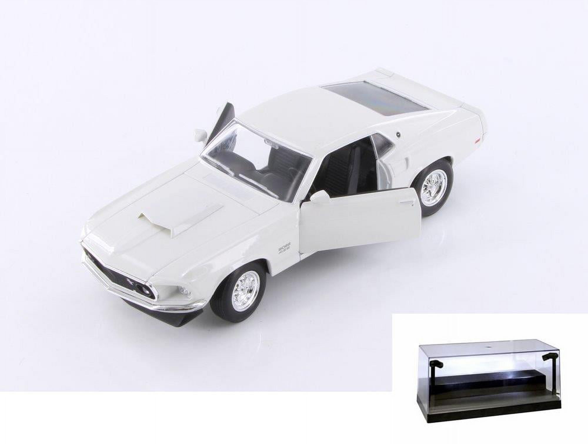 Diecast Car w/Display Case - 1969 Ford Mustang Boss 429, White - Welly ...