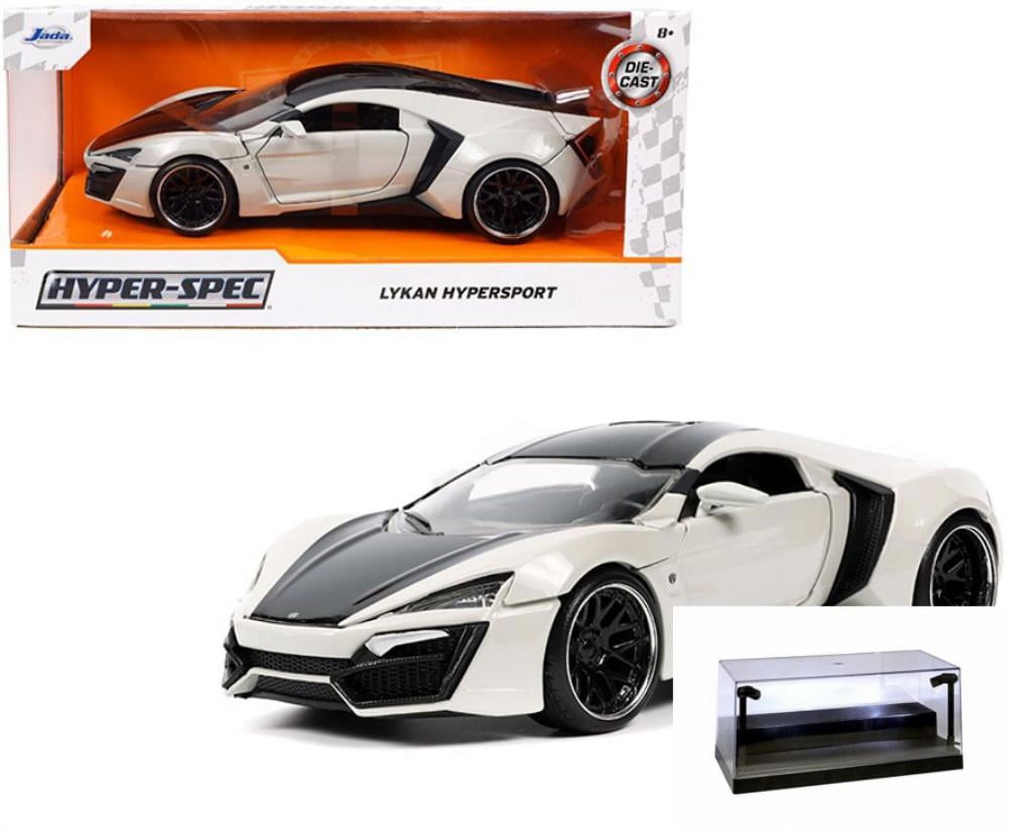 Diecast Car w/Display Case - Lykan Hypersport, White and Black - Jada Toys 32947/4 - 1/24 scale ...