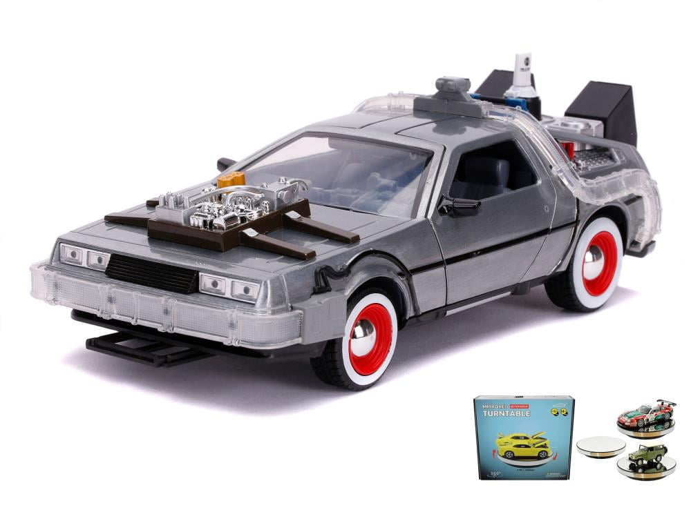 Diecast Car w/Display Turntable - DeLorean Time Machine w/ Lights, BTF ...