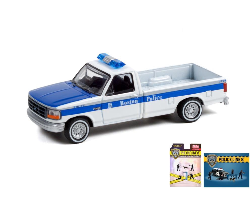 Diecast Car w/Police Figurine Set - Boston Police Department 1995 Ford ...