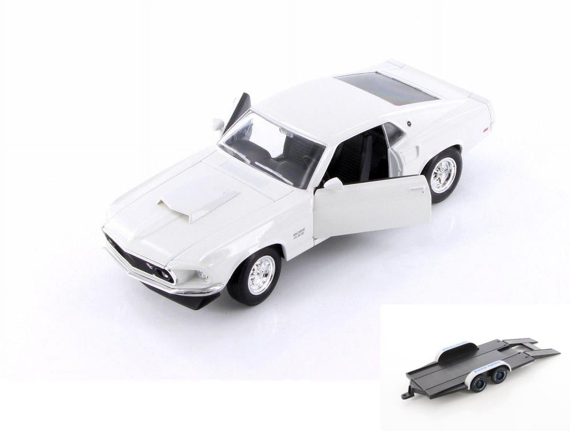 Diecast Car w/Trailer - 1969 Ford Mustang Boss 429 Hardtop, White ...