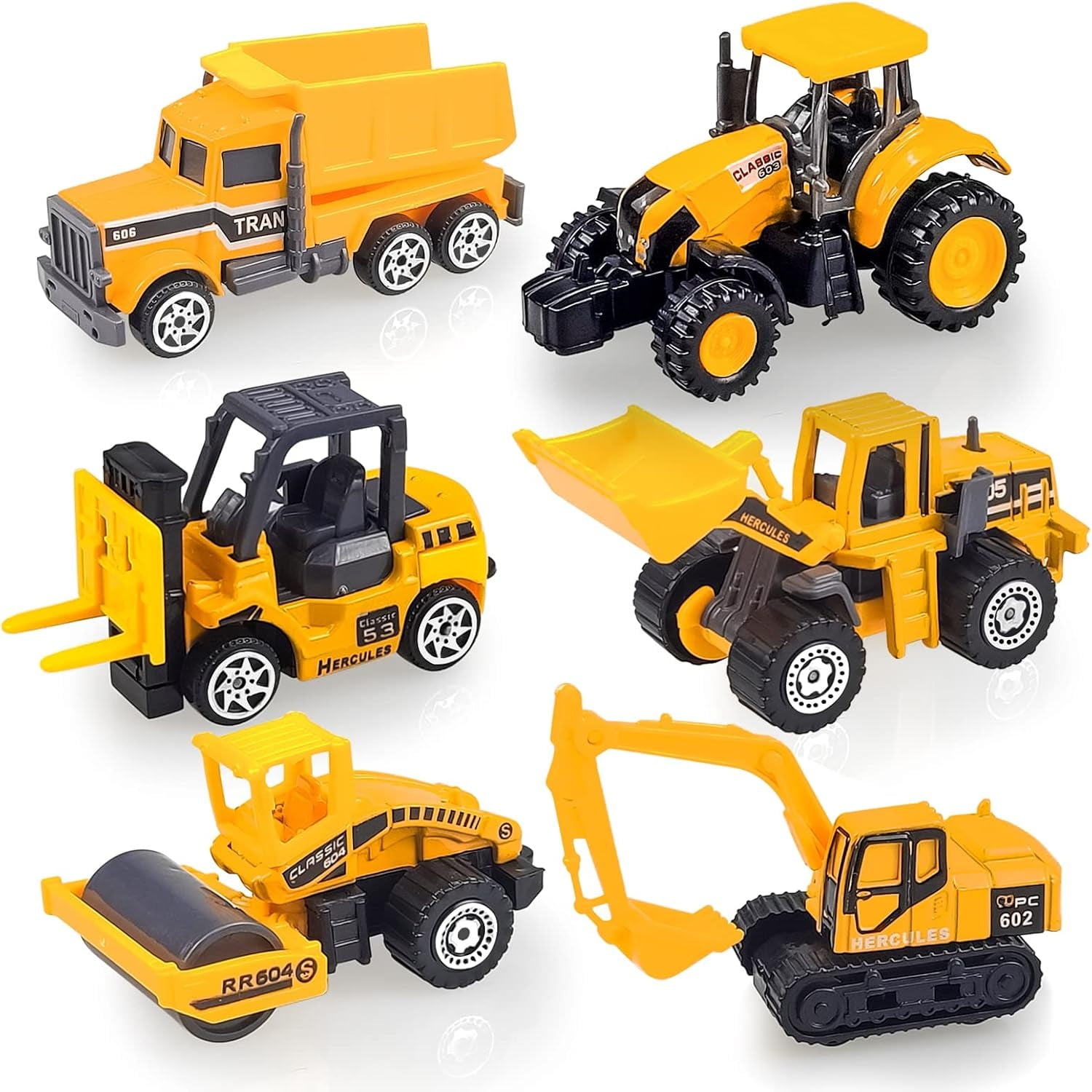 Diecast Construction Vehicle Set for Kids, Alloy Mini Model Construction Vehicle Dump Truck ...