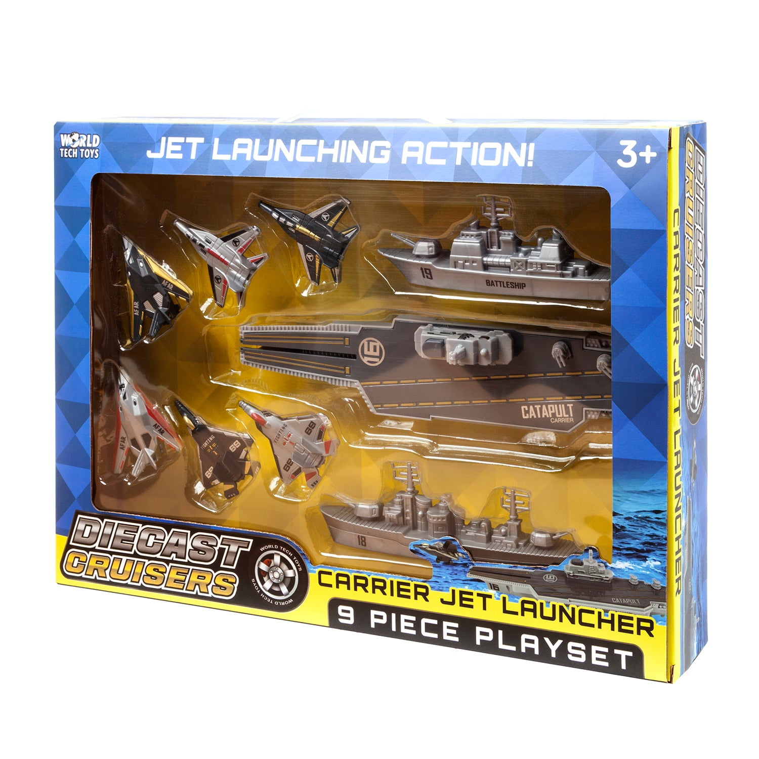 Diecast Cruisers Aircraft Carrier Jet Launcher Playset - Walmart ...