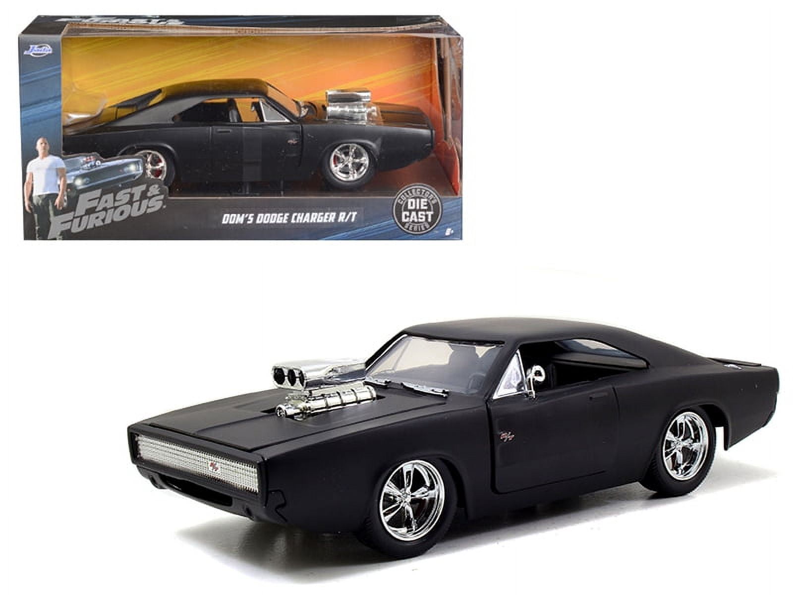 Dom\'s 1970 Dodge Charger R/T Matt Black \Fast & Furious\" Movie 1/24 ...