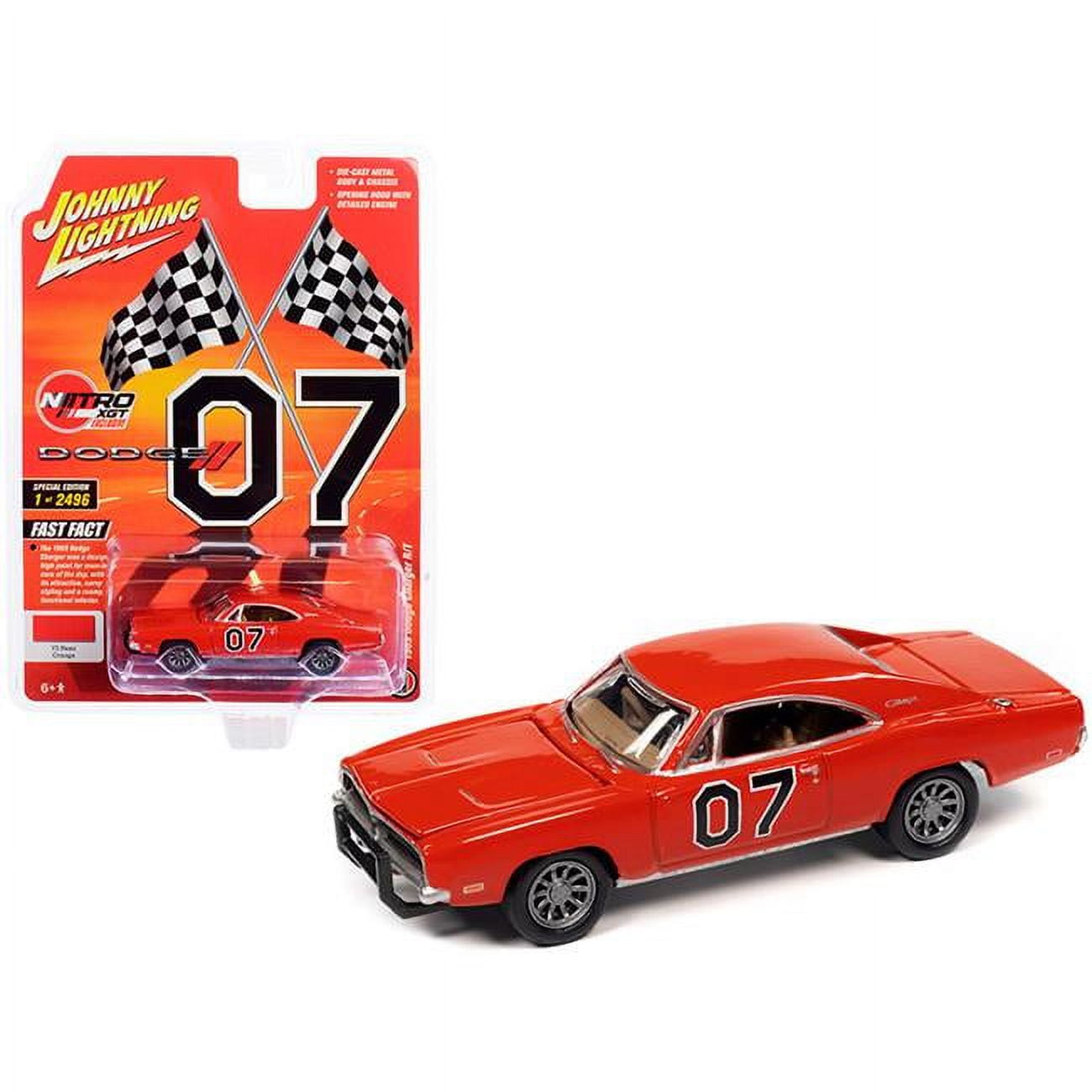 Diecast Dropshipper JLCP7380 1-64 Scale 1969 Dodge Charger R & T No 07 V2 Hemi Nitro XGT ...