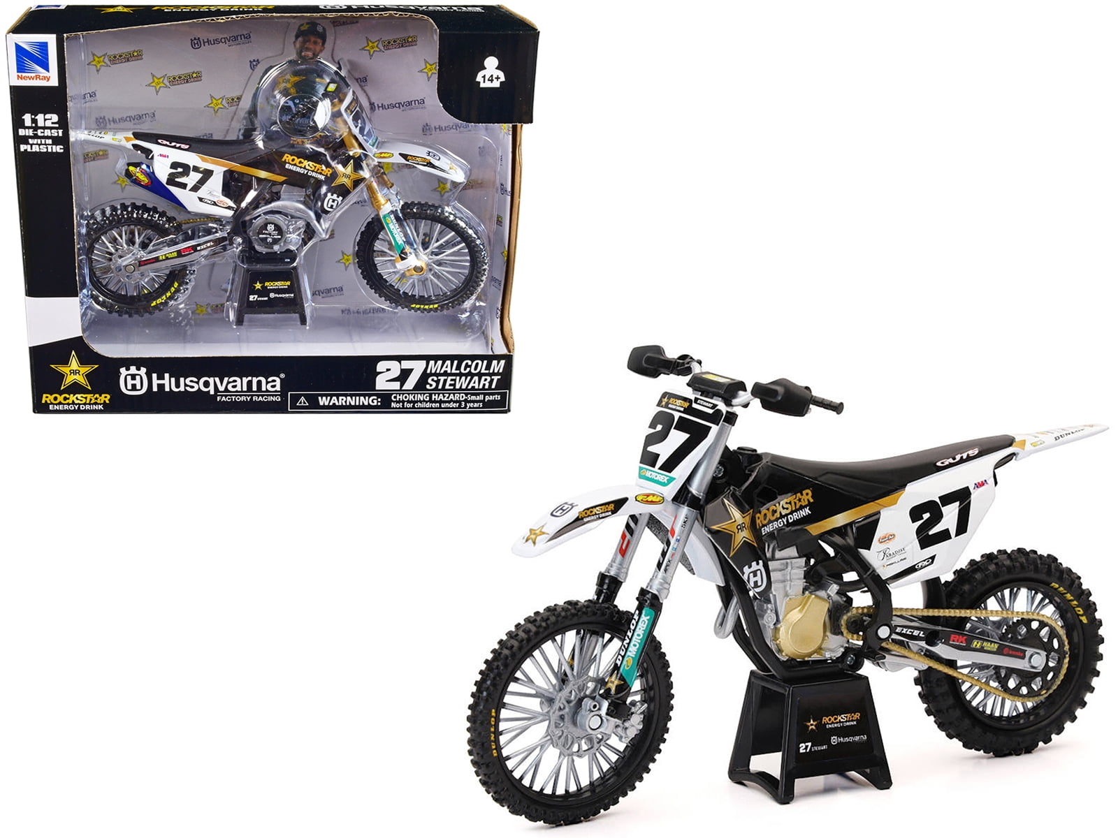 Diecast Husqvarna FC450 Motorcycle #27 Malcolm Stewart "Rockstar Energy ...