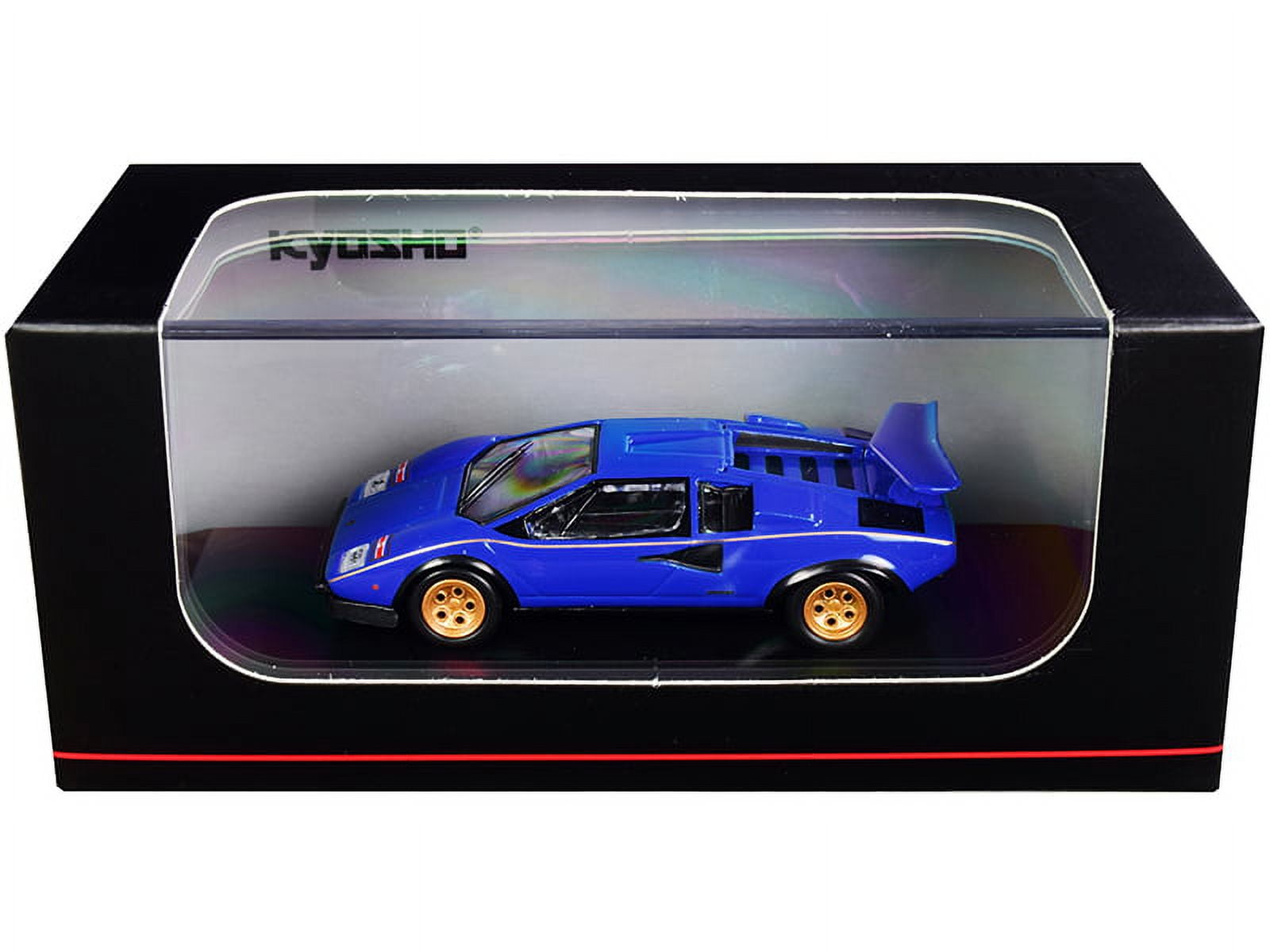 Diecast Lamborghini Countach LP500S Blue with Gold Stripes 1/64 Diecast ...