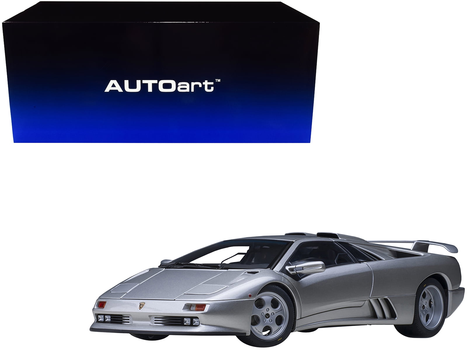 Diecast Lamborghini Diablo SE30 Jota Titanio Silver Metallic Diecast Lamborghini Diablo SE30 Jota Titanio Silver Metallic