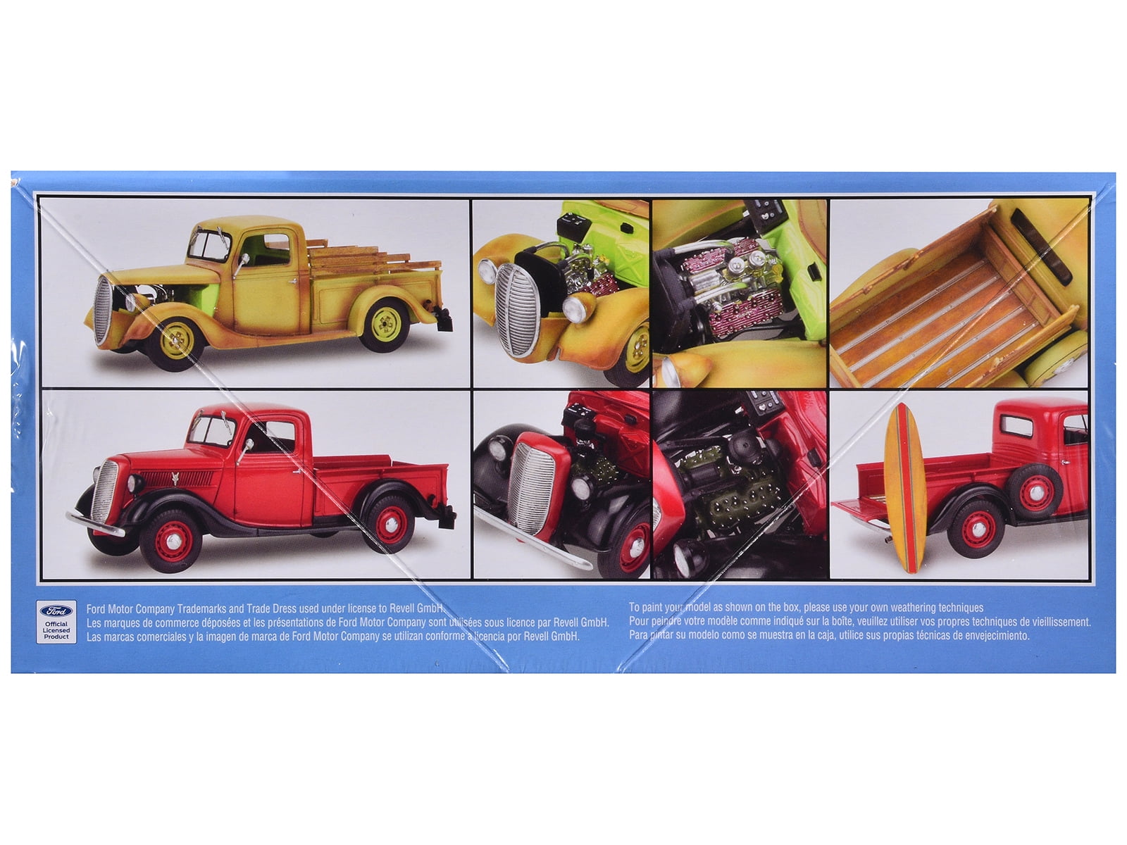 Diecast Level 5 Model Kit 1937 Ford Pickup Truck with Surfboard 2-in-1 ...