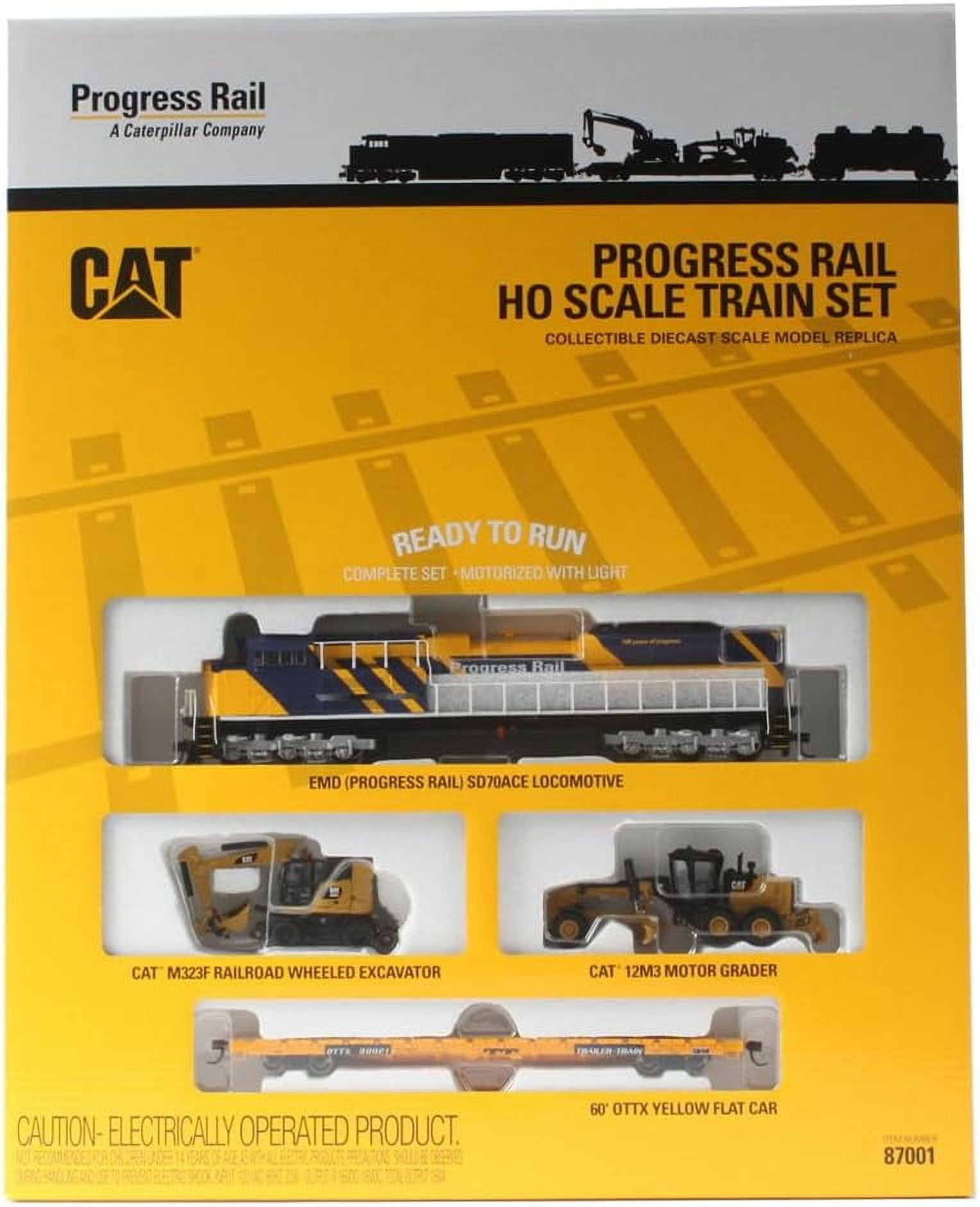Diecast Masters Caterpillar Progress Rail HO Scale Train Set, HO Series ...