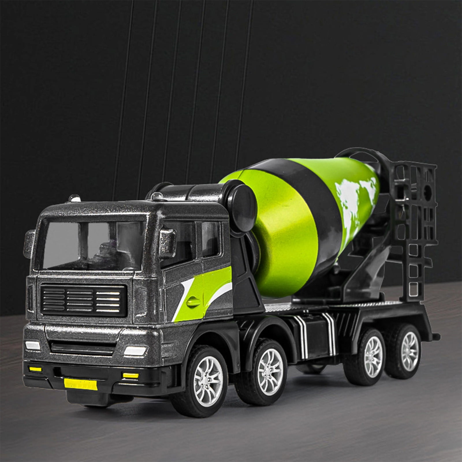 Diecast Metal Cement Truck Toy - Green Construction Vehicle with 360 ...