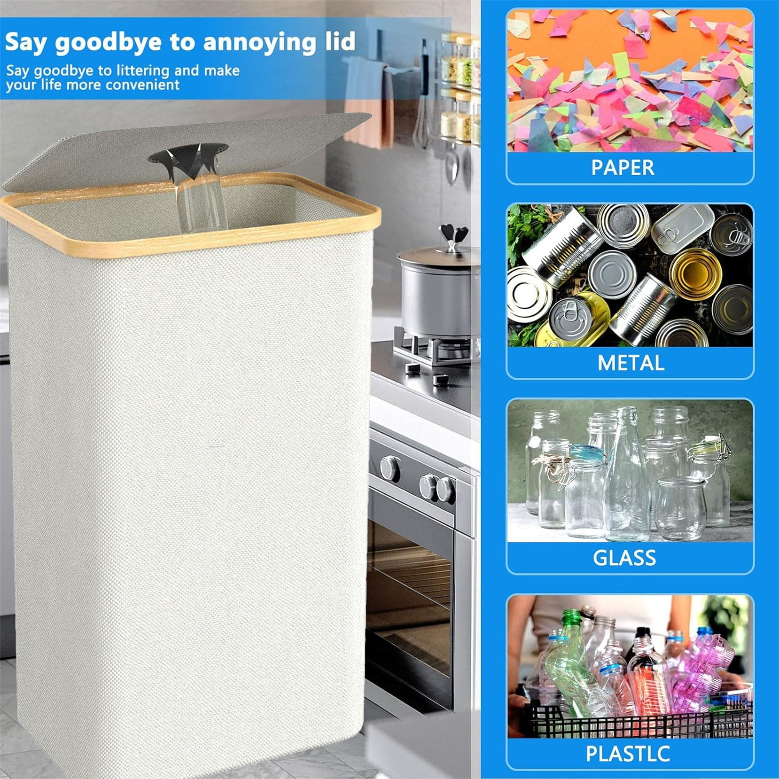 Dieely Storage Box JUNEBRUSHS Recycling Storage Kitchen Indoor 26 ...