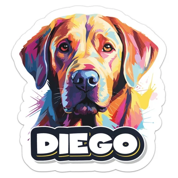 Diego Labrador Dog Sticker Phone Decal Water Bottle Stickers Car Decals ...