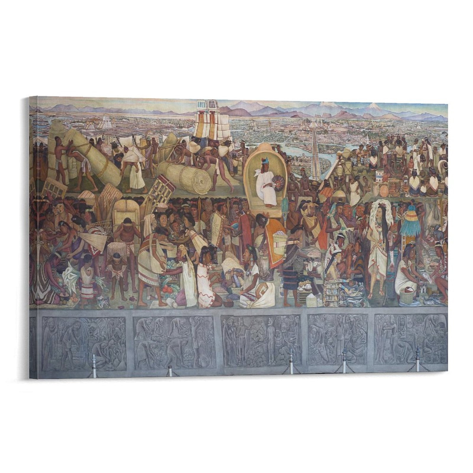 Diego Rivera 《Mural of The Aztec Market of Tlatelolco》 Wall Art Prints ...