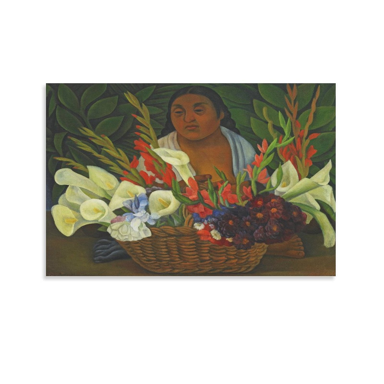 Diego Rivera 《The Flower Vendor》 Wall Art Prints Paintings Canvas Poster Poster Cool Artworks ...