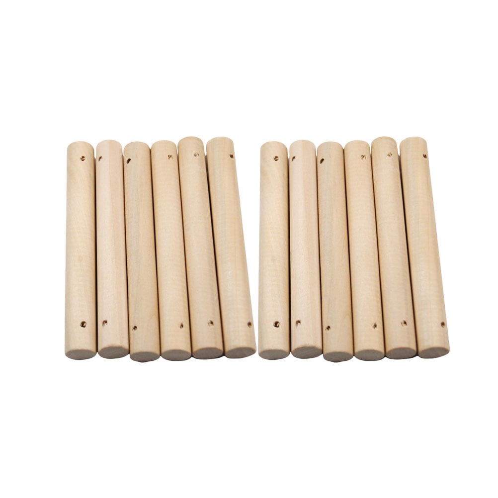Diekin 25 Pcs 3MM Hole Solid Wooden Round Rods Craft Sticks for ...