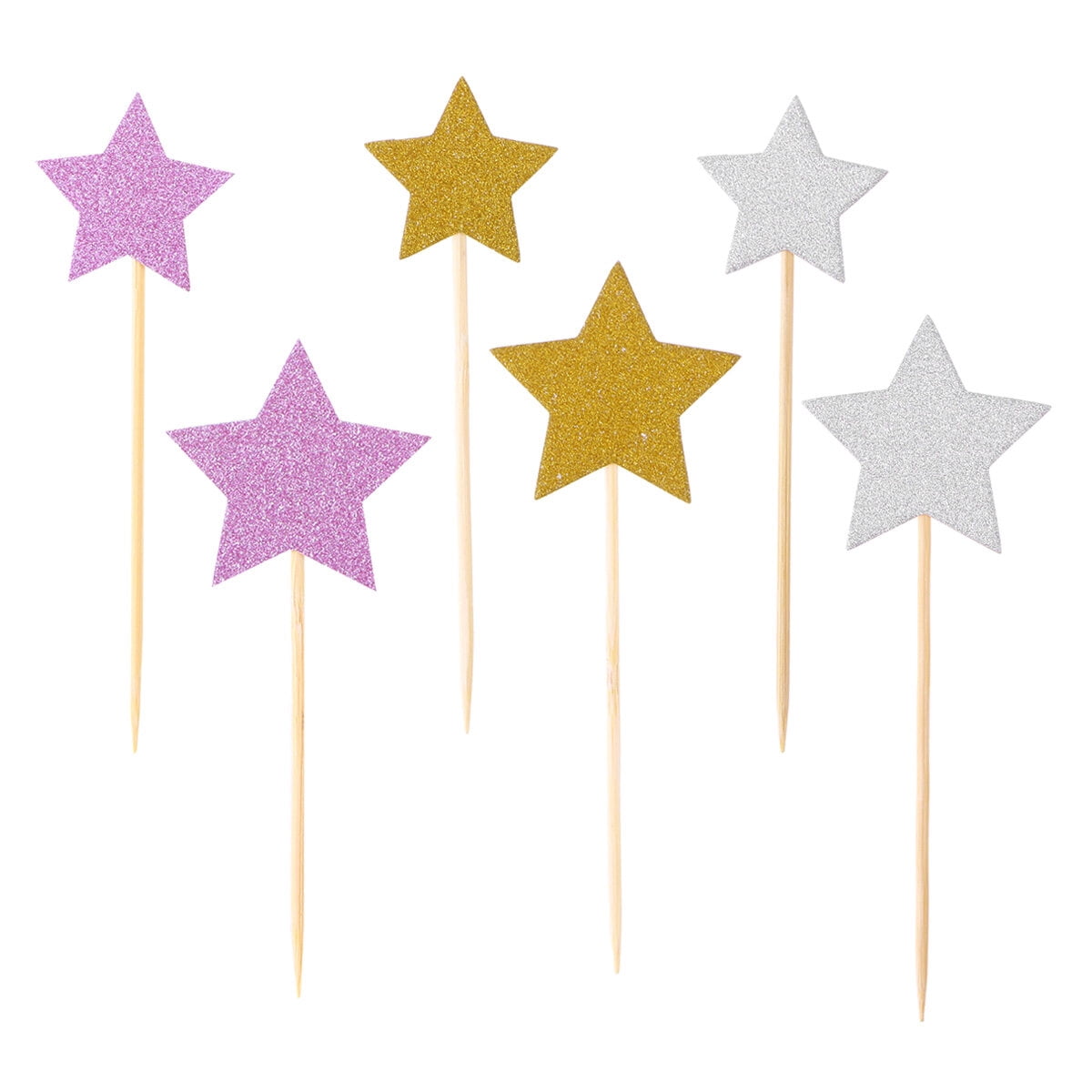 MLINS Lovely Star Cake Toppers for Decoration Reusable Paper Assorted ...