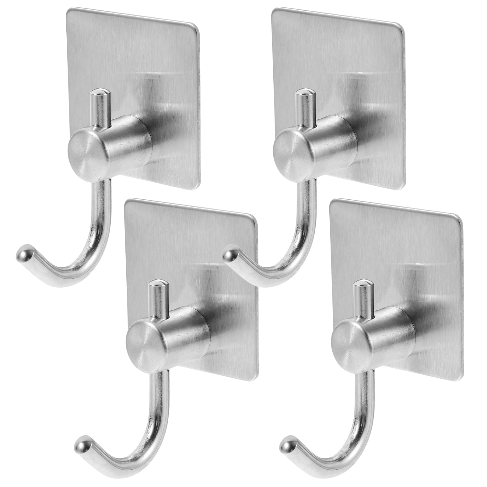 Diekin 4pcs Adhesive Hooks Bathroom Towel Hooks Stainless Steel Keys ...
