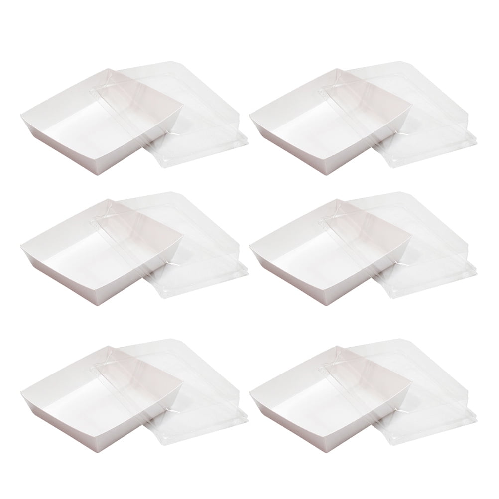Diekin 50pcs White Cardboard Cake Boxes Paper Sandwich Containers Food ...