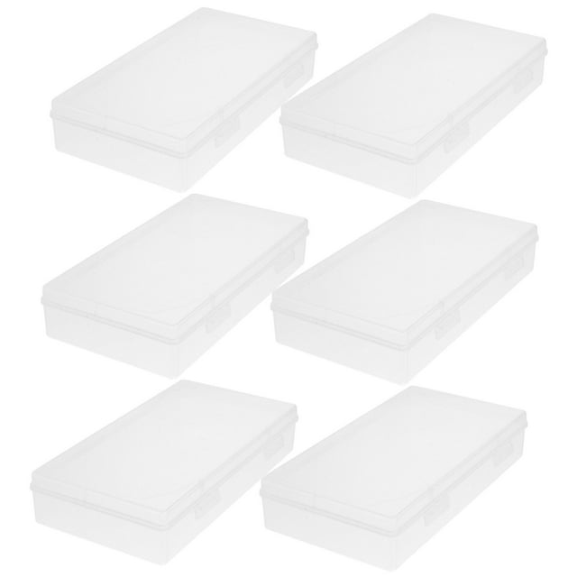 Diekin 6pcs Rectangular Storage Boxes Clear Plastic Storage Containers ...