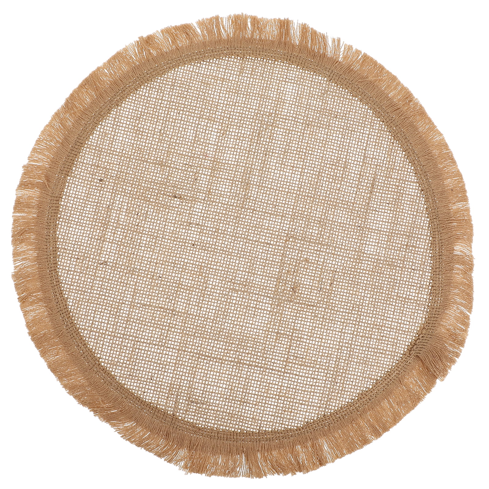 Diekin Burlap Round Placemat Rustic Farmhouse Table Circle Placemat Cup ...