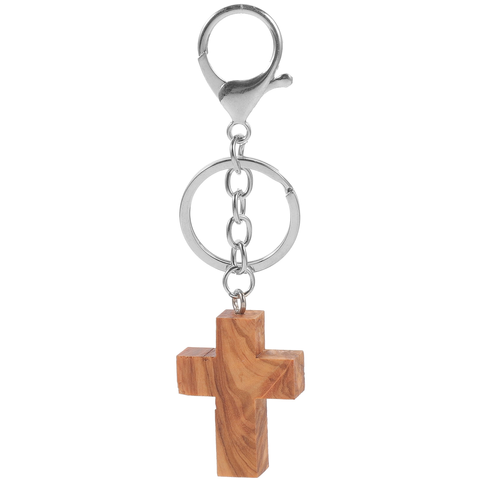 Diekin Wooden Cross Keychain Cross Key Ring Keychain Women Men Bag ...