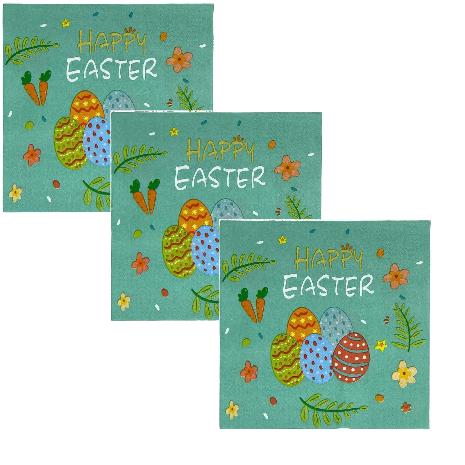 Dienrx 60Pcs Easter Napkins, Clearance Event & Party, 20Pcs Easter ...