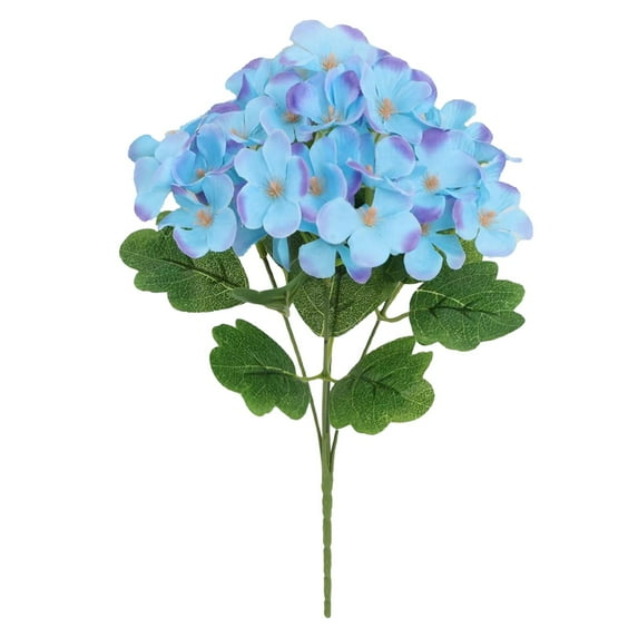 Dienrx Artificial Hydrangea Flowers Bouquet, Blue Hydrangeas for Home ...