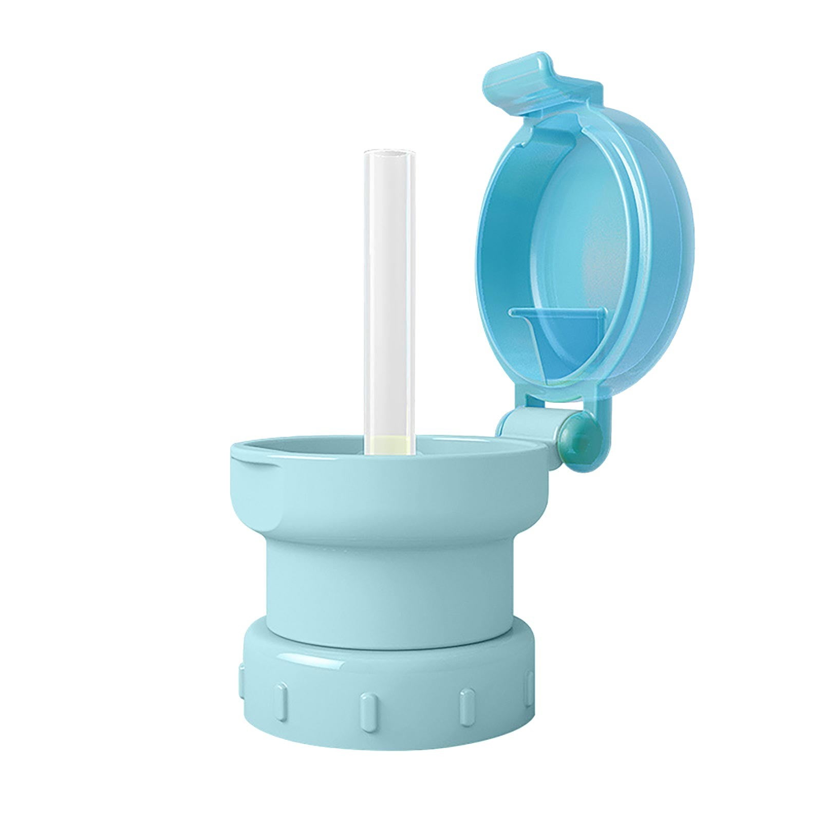 Dienrx Blue Silicone Spill-Proof Straw Lid - Bottle Cap Adapter for ...