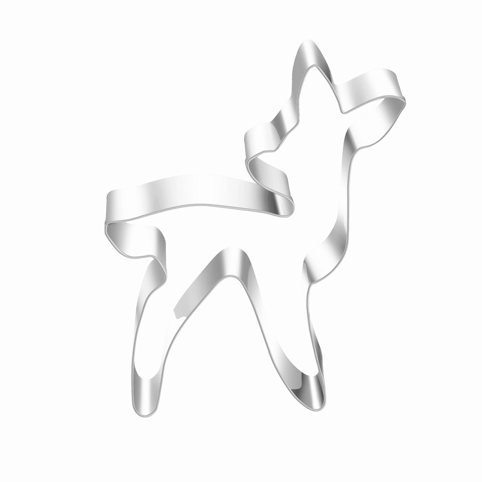 Dienrx Deer Cookie Cutter, Large Christmas Cookie Cutters 4" Holiday ...