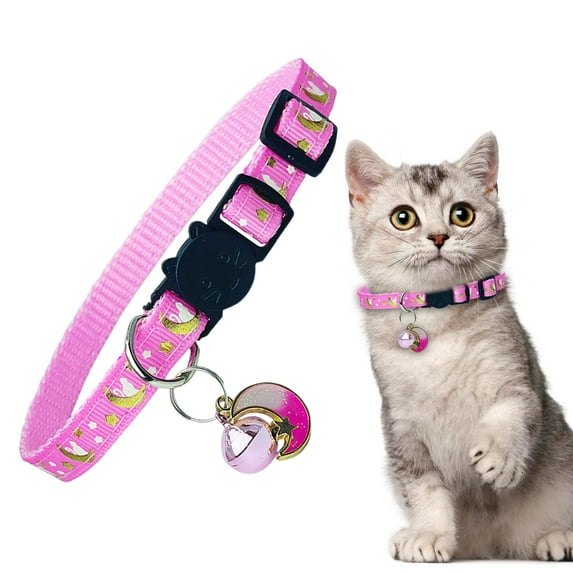 Dienrx Leather Cat Collars for Boy Girl Cats with Bell and Safety ...