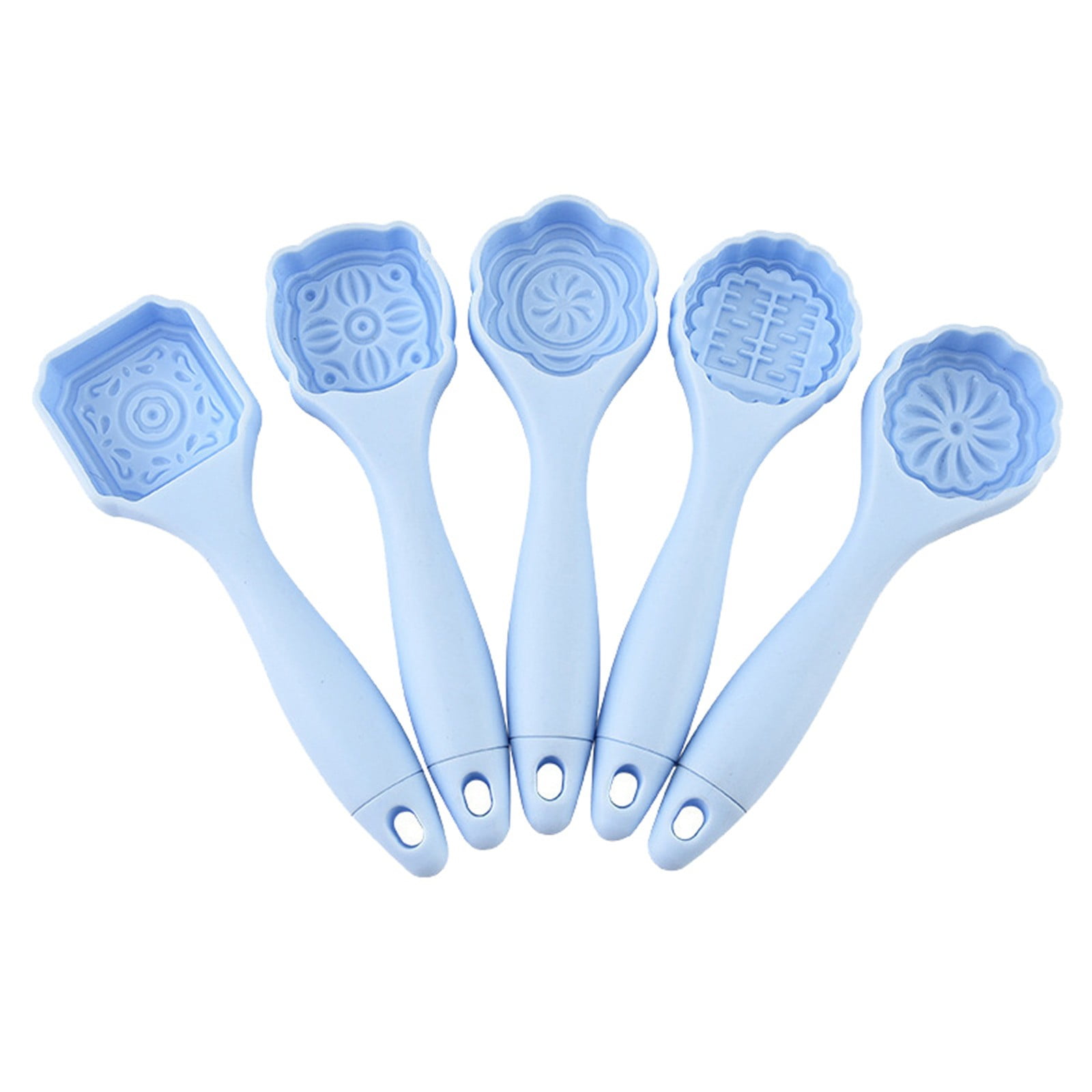 Dienrx Mooncake Molds Set, 5 Piece Chinese Pastry Press with Wooden ...