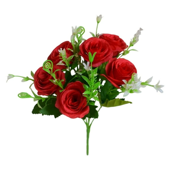 Dienrx Realistic Artificial Rose Bouquet, Single Stem Plastic Flower ...