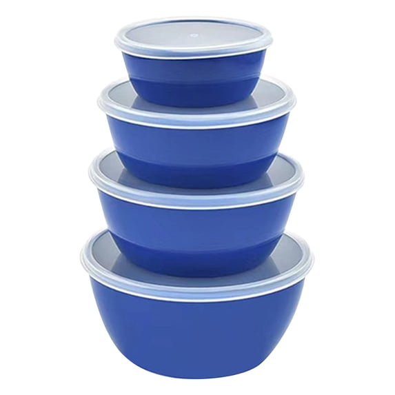 Dienrx Round Plastic Fresh-Keeping Bowl, Mixing Bowls with Lids Set ...