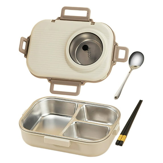 Dienrx Stainless Steel Lunch Box for Adults, 3 Compartment Bento Box ...