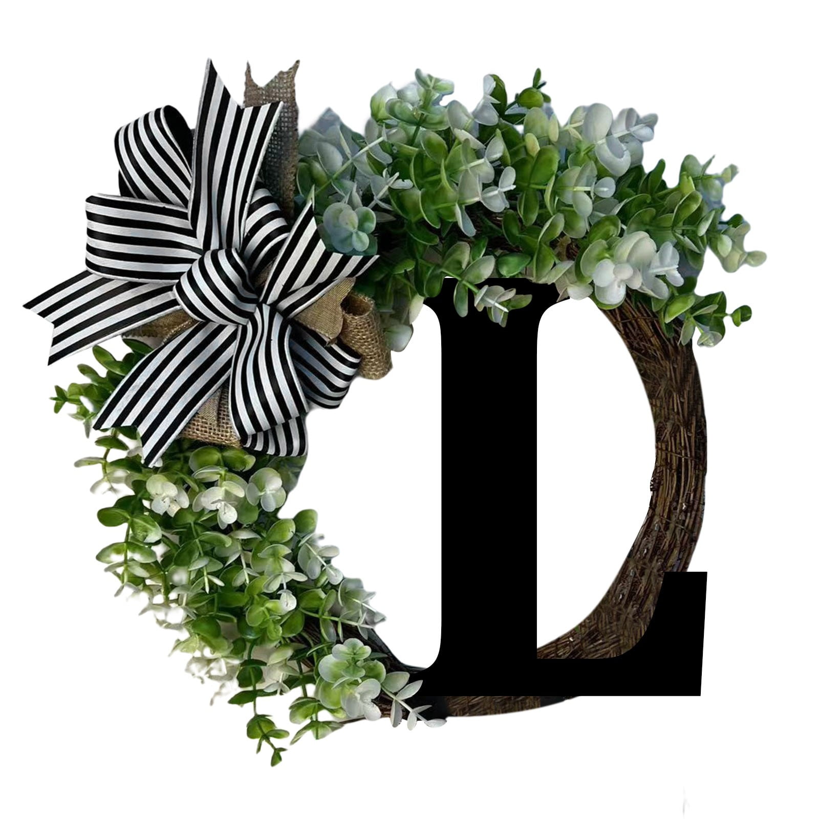 Dienrx Vine Letter Wreath, Clearance Unique Last Name Year Round Front ...