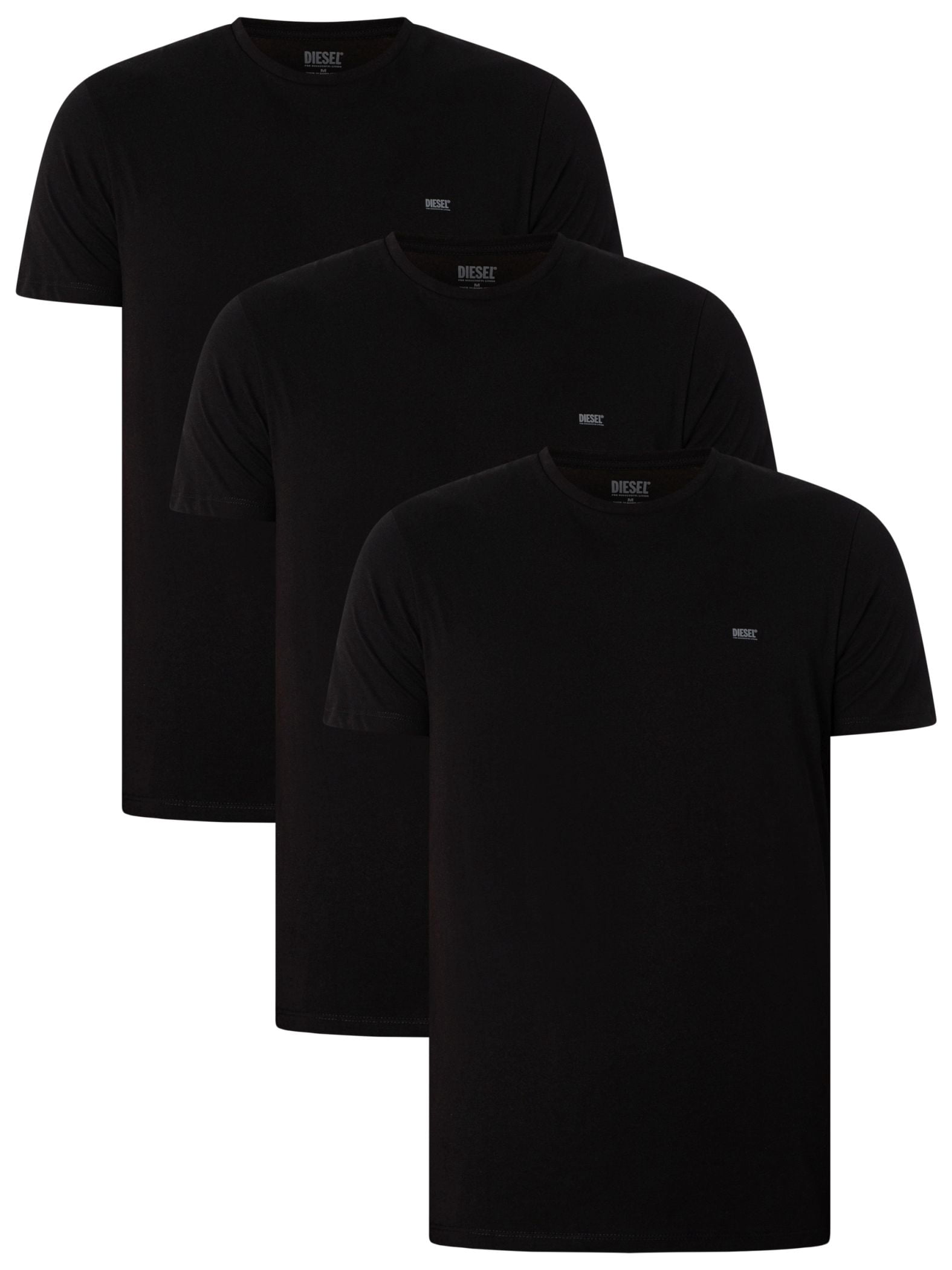 Diesel 3 Pack Lounge Jake T-Shirts, Black - Walmart.com
