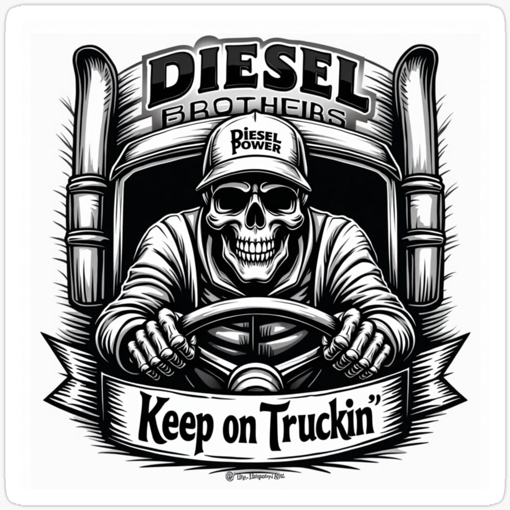 Diesel Brothers Skull Trucker Keep On Truckin' Sticker Phone Decal ...