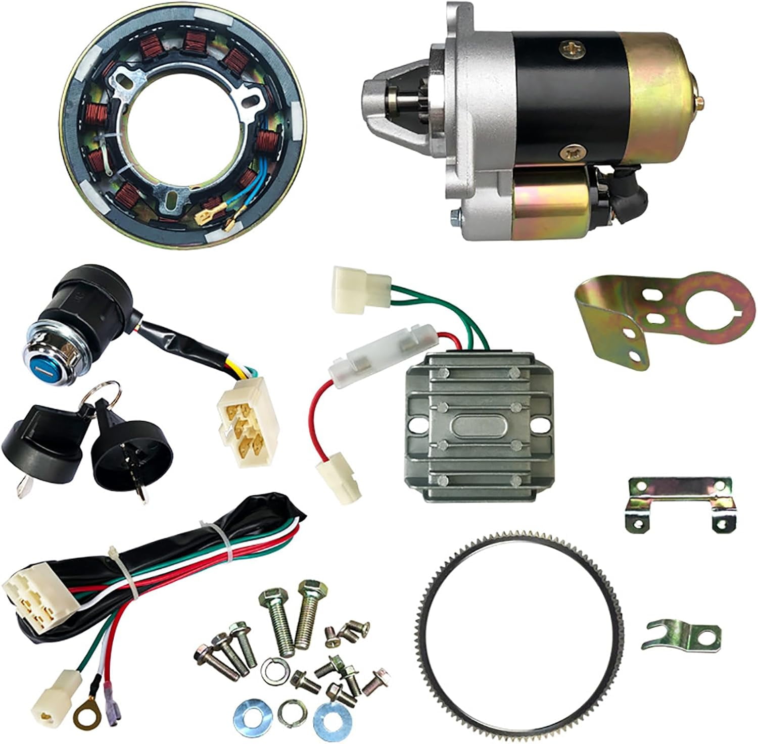 Diesel Electric Starter Motor Conversion kit, for 170F 173F 178F 186FA ...
