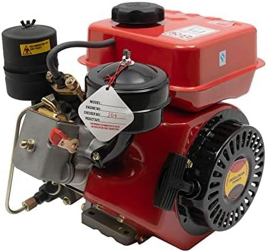 Diesel Engine, 3HP 4-Stroke 196CC Portable Single Cylinder Small Diesel ...