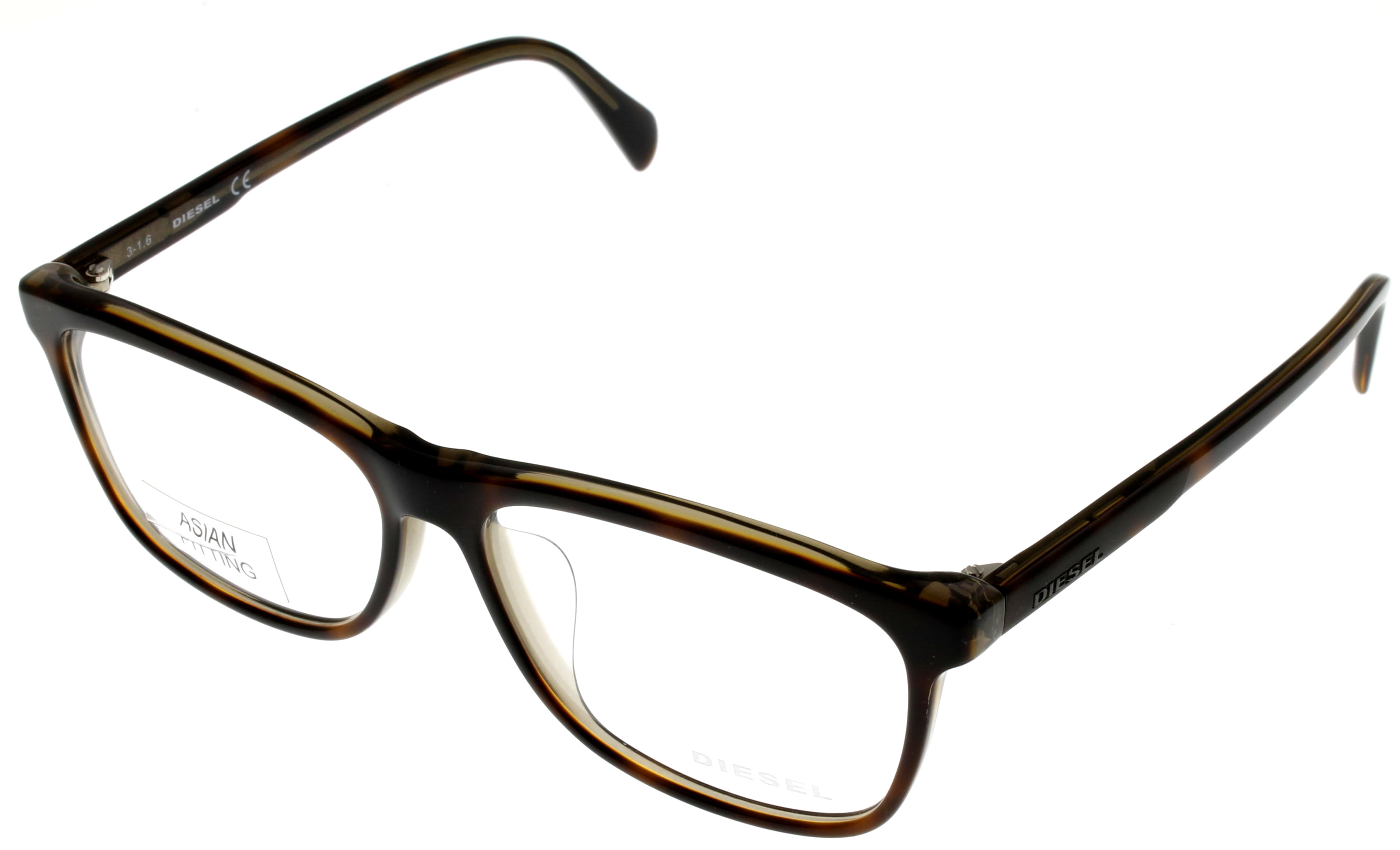 Diesel Eyeglasses Frame Men Brown Tortoise Rectangular DL5183 056 ...