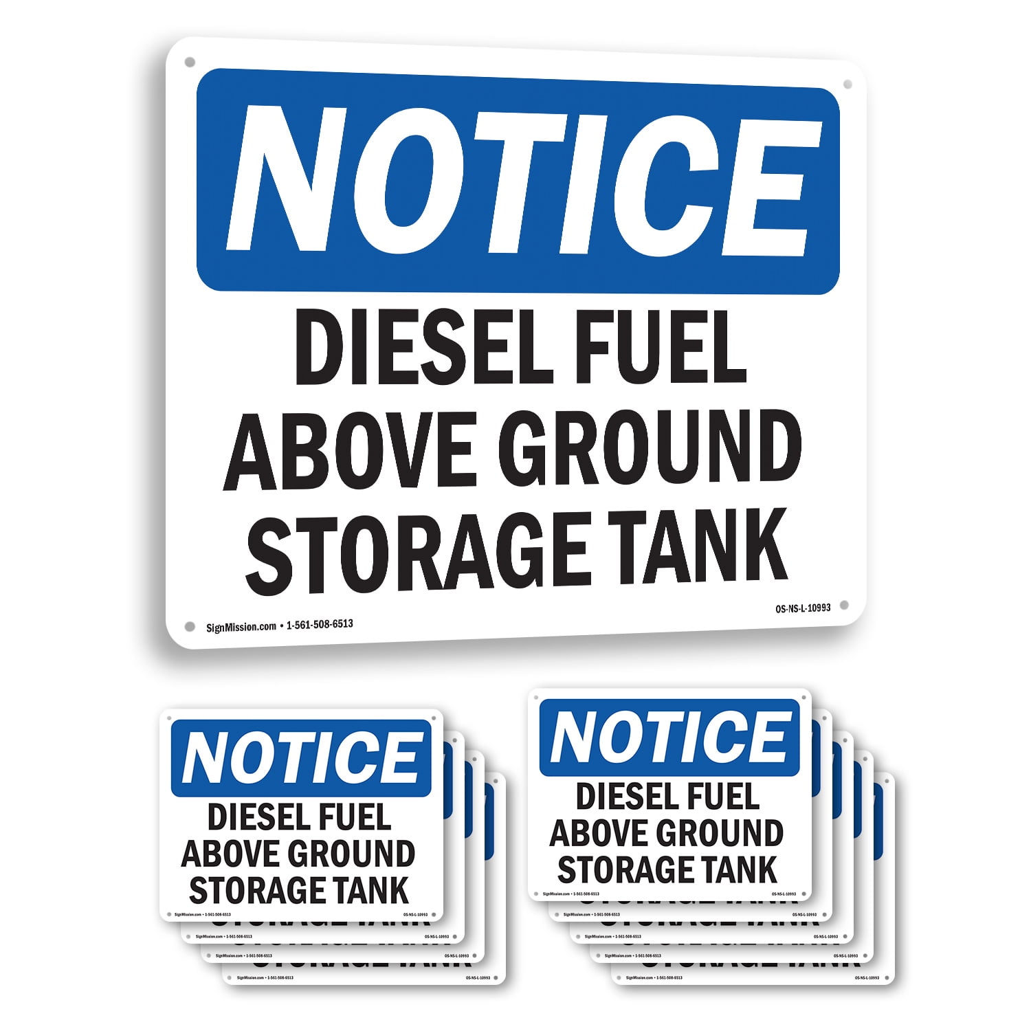Diesel Fuel Above Ground Storage Tank OSHA Notice Aluminum Sign 10 Inch ...