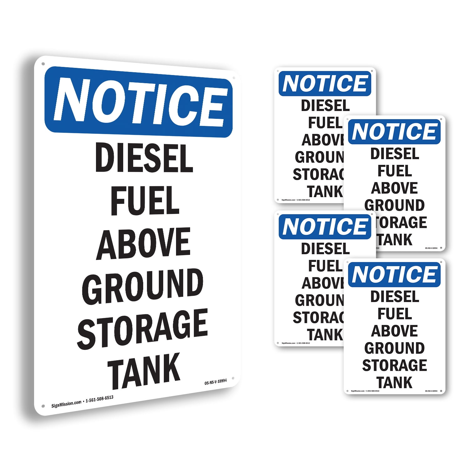 Diesel Fuel Above Ground Storage Tank OSHA Notice Aluminum Sign 24 Inch ...