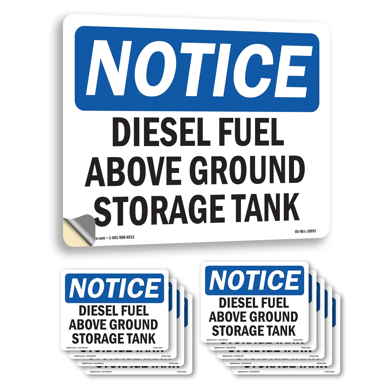 Diesel Fuel Above Ground Storage Tank OSHA Notice Vinyl Decal Label 18 ...