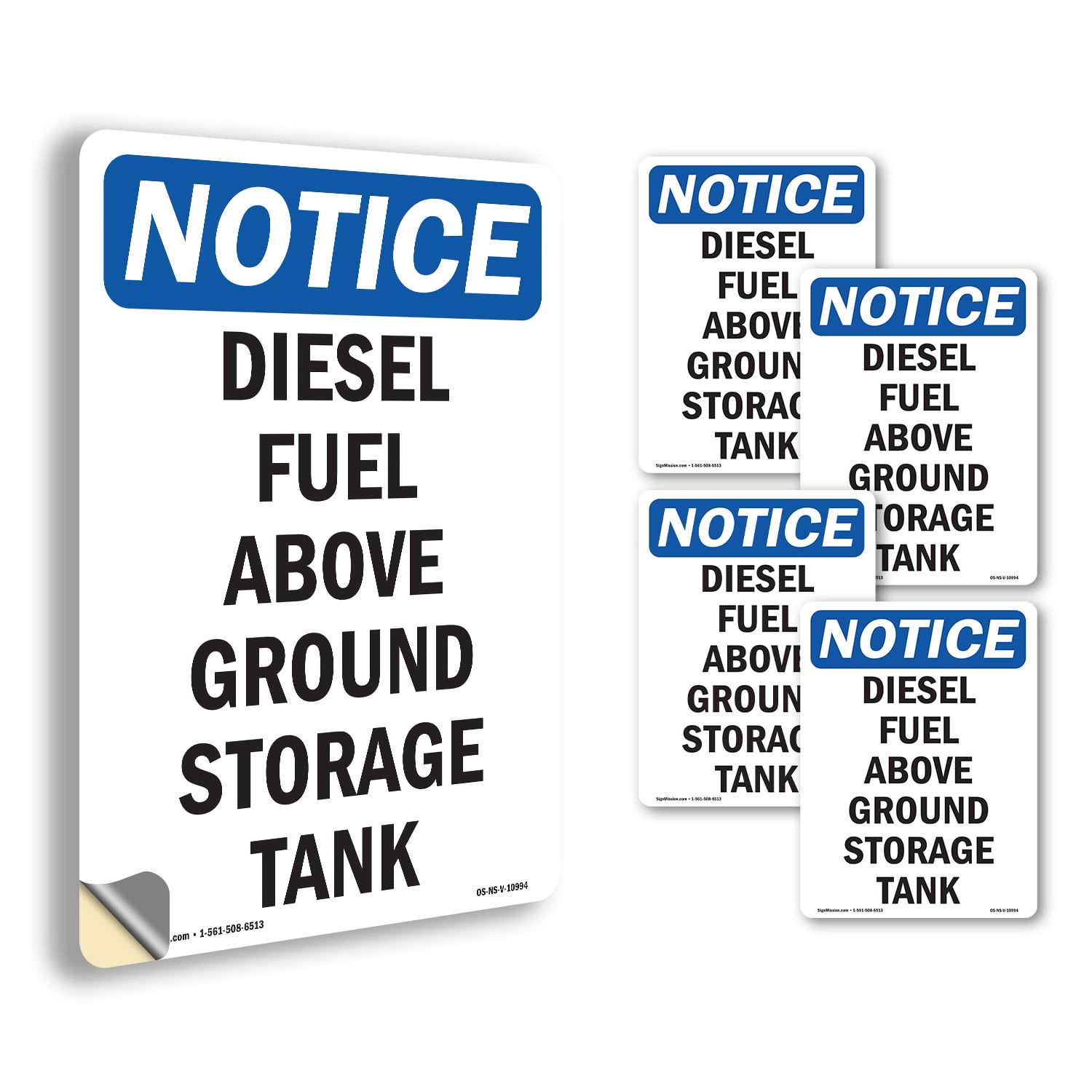 Diesel Fuel Above Ground Storage Tank OSHA Notice Vinyl Decal Label 18 ...