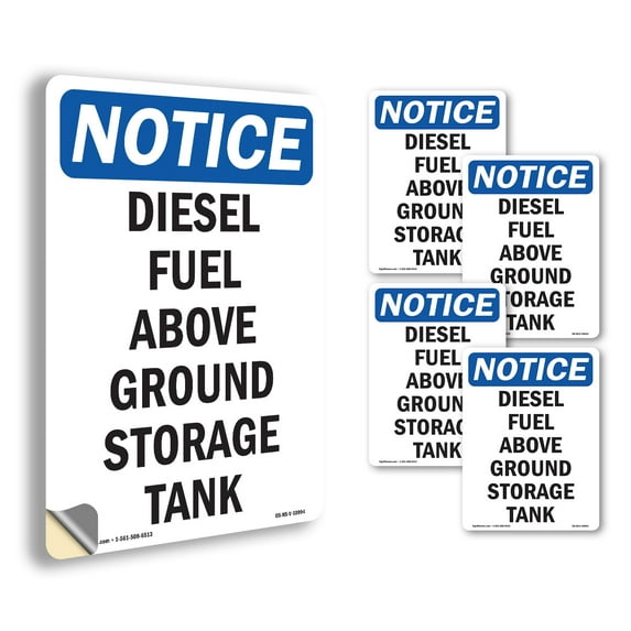 Diesel Fuel Above Ground Storage Tank OSHA Notice Vinyl Decal Label 24 ...